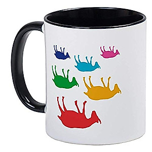 Fainting Goats Rainbow Mug - Ceramic 11oz RINGER Coffee/Tea Cup Gift Stocking Stuffer
