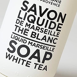 Compagnie de Provence Savon de Marseille Extra Pure Liquid Soap - White Tea - 16.9 Fl Oz Glass Pump Bottle