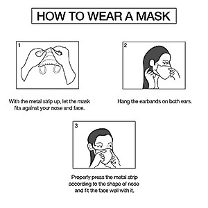 CALBODE 50PCS KN95 Face Mask 5-Ply Cup Dust Safety Masks Black Masks Breathable Protection Masks.