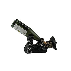 World of Wonders Skeleton Mariachi Decorative Wine Bottle Holder | Goth Kitchen Accessories and Housewarming Gifts for New Home | Dia de Los Muertos Decorations - 11.5"