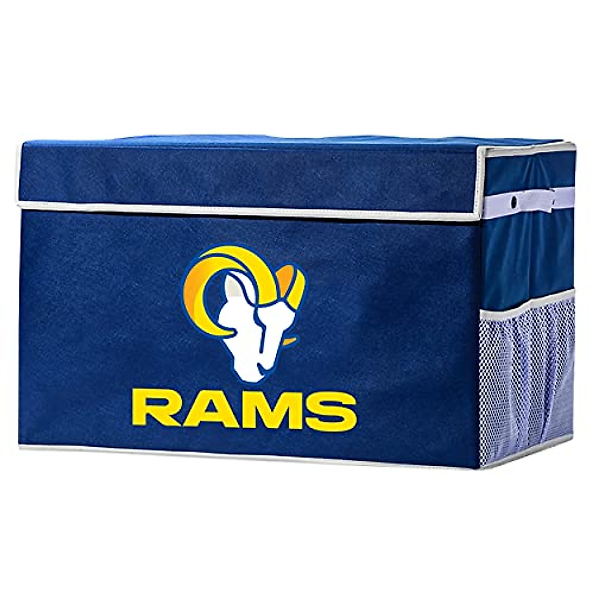Franklin Sports Los Angeles Rams NFL Storage Footlocker Bin - Small Folding Organizer Container - NFL Office, Bedroom + Living Room Décor - 22" x 14"