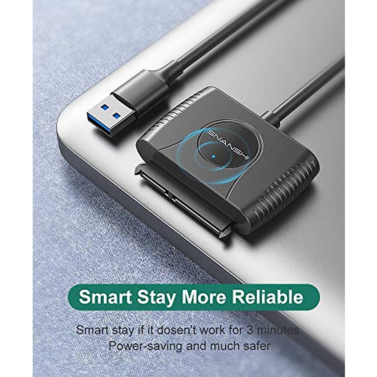 SNANSHI SATA to USB 3.0 Adapter USB to SATA Adapter with Power for 3.5/2.5 Inch HDD/SSD with 12V/2A Power Adapter