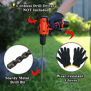 Sunnyglade 100PCS 48 Inch Driveway Marker Set 1/4 Inch Dia Fiberglass Reflective Snow Stakes with Steel Drill Bit & Protection Gloves for Parking Lots, Walkways(100, 1/4 Inch)