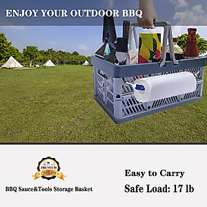 Rilltowpe BBQ Sauce&Tools Storage Basket it more convenient for you to carry barbecue sauce tools outdoors, on the beach, and on barbecues, and it is easier to store barbecue sauce tools.