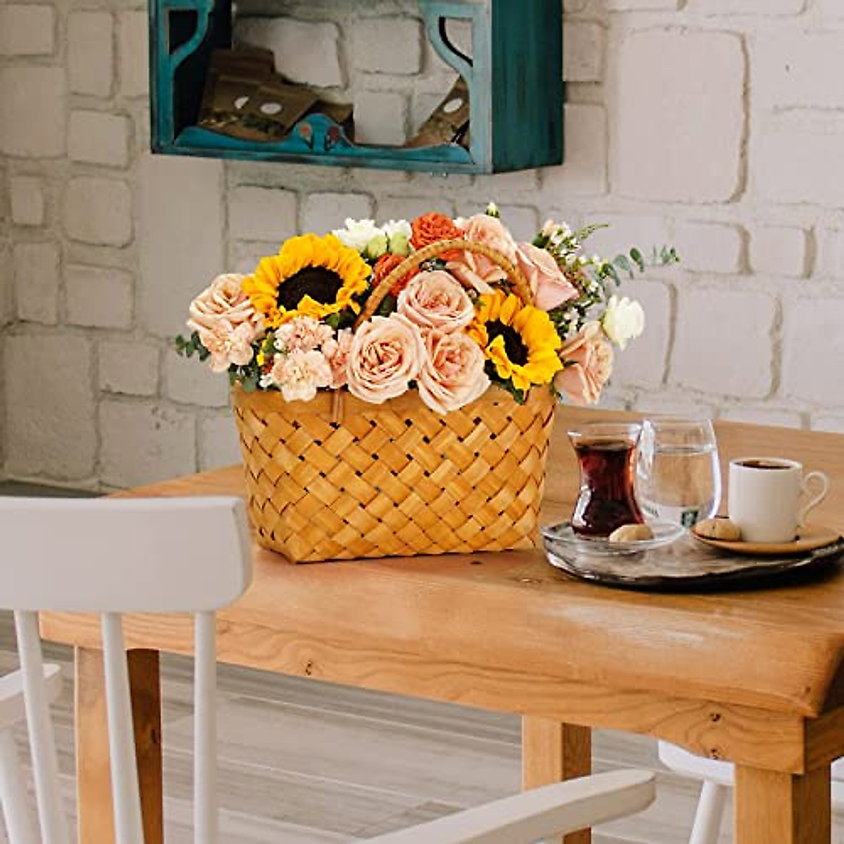 Easter Baskets for Kids | Small Picnic Basket | Wicker Baskets for Gifts Empty | Flower Basket | Small Wicker Basket with Handle for Easter, Egg Gathering, Kids Toy, Valentine’s, Birthday, Honey