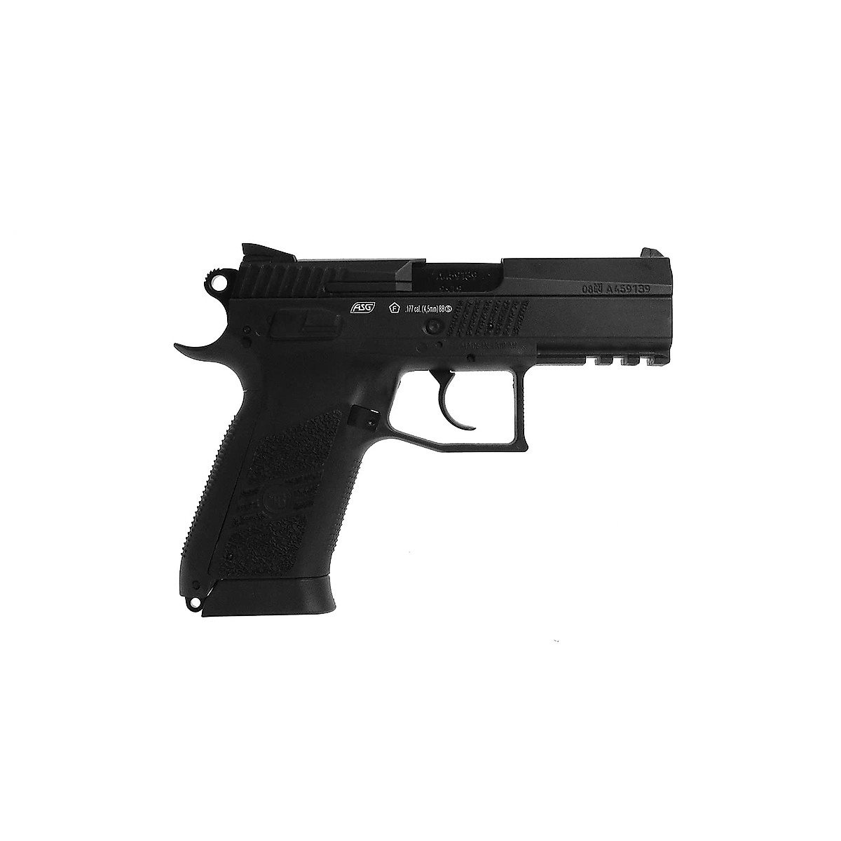 ASG CZ 75 P-07 Duty .177 Caliber Steel BB Gun Pistol, Black, Non-Blowback Air Gun