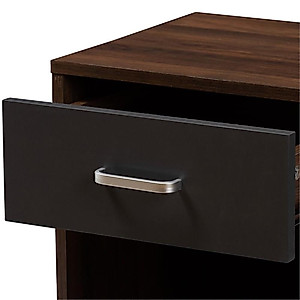 Baxton Studio Hansel Modern and Contemporary 1-Drawer Dark Brown and Dark Grey Finished Nightstand
