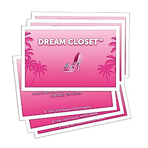 Monopoly: Barbie Edition Board Game, Ages 8+, 2-6 Players, Fun Family Games for Kids and Adults, with 6 Barbie-Themed Pink Zinc Tokens, Kids Gifts