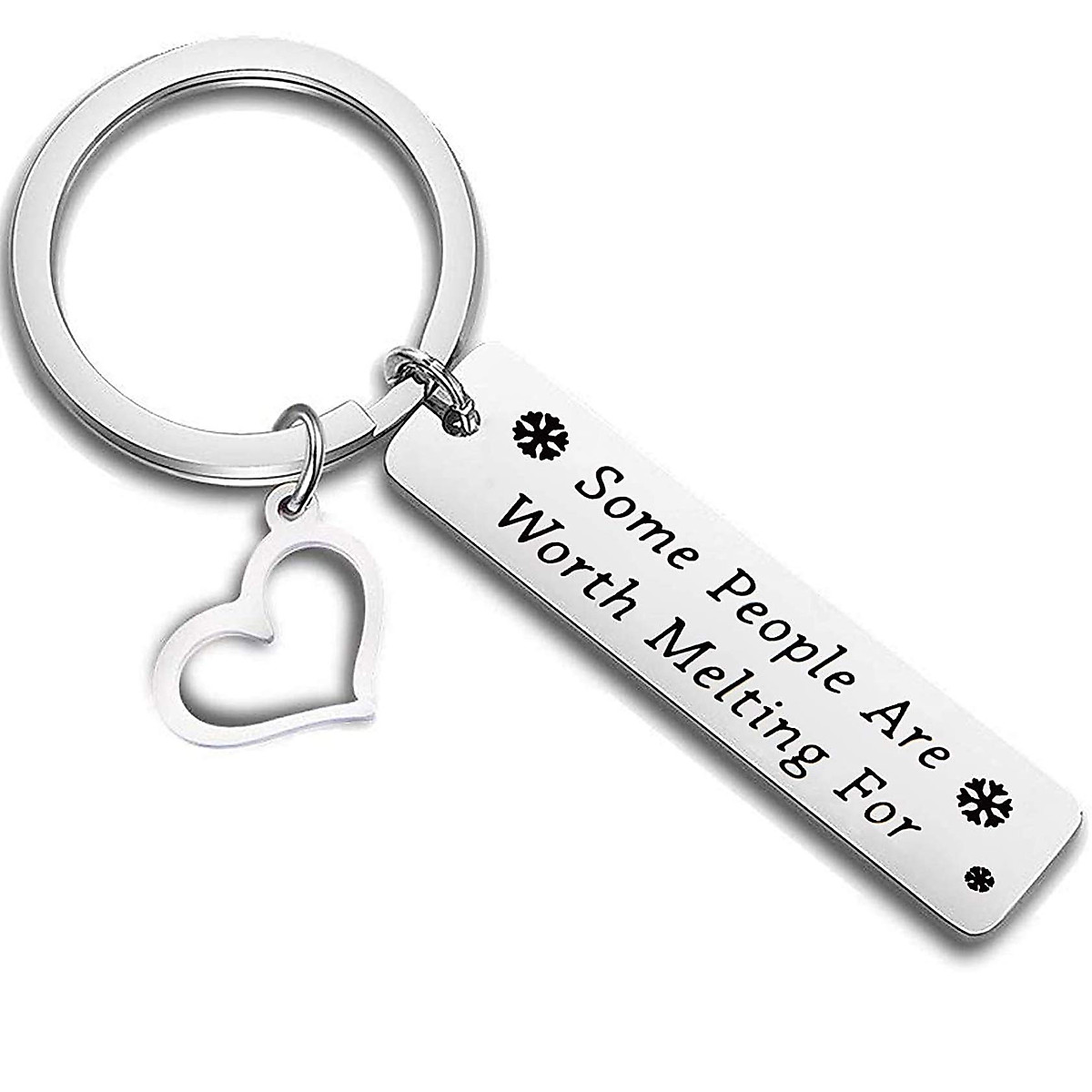 FEELMEM Best Friend Gift Some People Are Worth Melting For Keychain Friendship Jewelry BFF Birthday Gift Christmas Gift (silver)