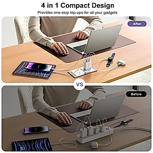 [2 Pack] USB-C Wall Charger, 40W Durable 4Port QC+PD 3.0 Power Adapter, Double Fast Plug Charging Block for iPhone 14/14 Pro/14 Pro Max/14 Plus/13/12/11, XS/XR/X, Watch Series 8/7 Cube(White)