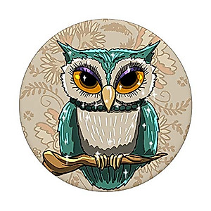 Owl Branch Cute Night Hooting Animal Bird Lover Gift PopSockets PopGrip: Swappable Grip for Phones & Tablets