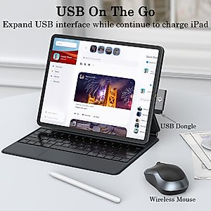 BCLINK 2-in-1 USB C to USB 3.1 Adapter with 100W Charging Port, Thunderbolt 4/3 OTG Converter for Meta Quest 2, iPhone 15, MacBook, iMac, iPad and More - Space Gray