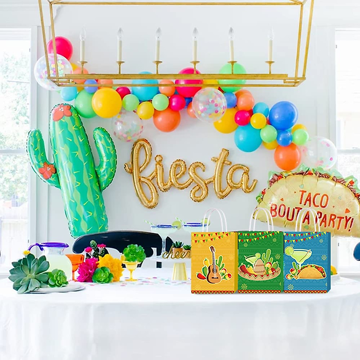 12 Pack Fiesta Party Favor Bags Cinco De Mayo Mexican Themed Birthday Baby Shower Bridal Shower Party Supplies