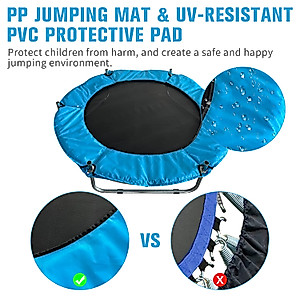 Trampoline for Kids, Telawah Adjustable Toddler Trampoline, Indoor/Outdoor Mini Baby Trampoline with Enclosure Net, No-Gap Safe Design, Trampoline Jumping Mat Gifts for Children