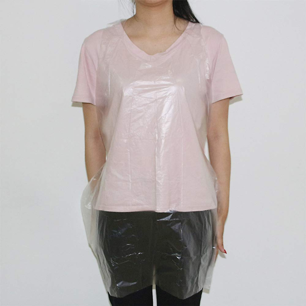 BSMTEBN 50Pcs Disposable Aprons Professional Transparent Lightweight Beauty Aprons for Painting Cooking Beauty Salon