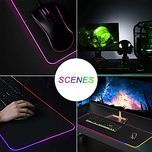 Personalized RGB LED Gaming Mouse Pad Make Your Own Customized Large Gaming Mousepad Custom Mouse Mat for Office Dorm Personalised Gifts Presents for Gaming Lovers, 31.5x11.8in