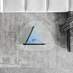 eChamp Noguchi Table Triangle Glass Coffee Table Vintage Glass End Table, Solid Wood Base and Triangle Clear Glass Top Modern End Table for Living Room, Patio, Study (Black)