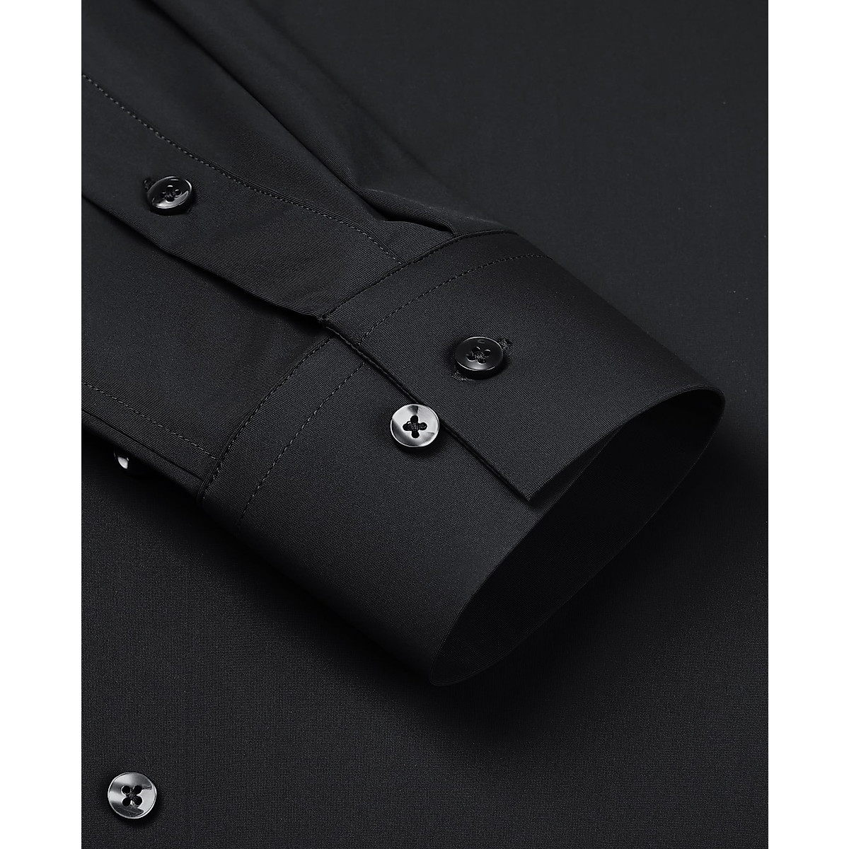 Lion Nardo Slim Fit Black Dress Shirts for Men Wrinkle Free Mens Dress Shirts Long Sleeve Big Muscle Fit Button Up Shirt