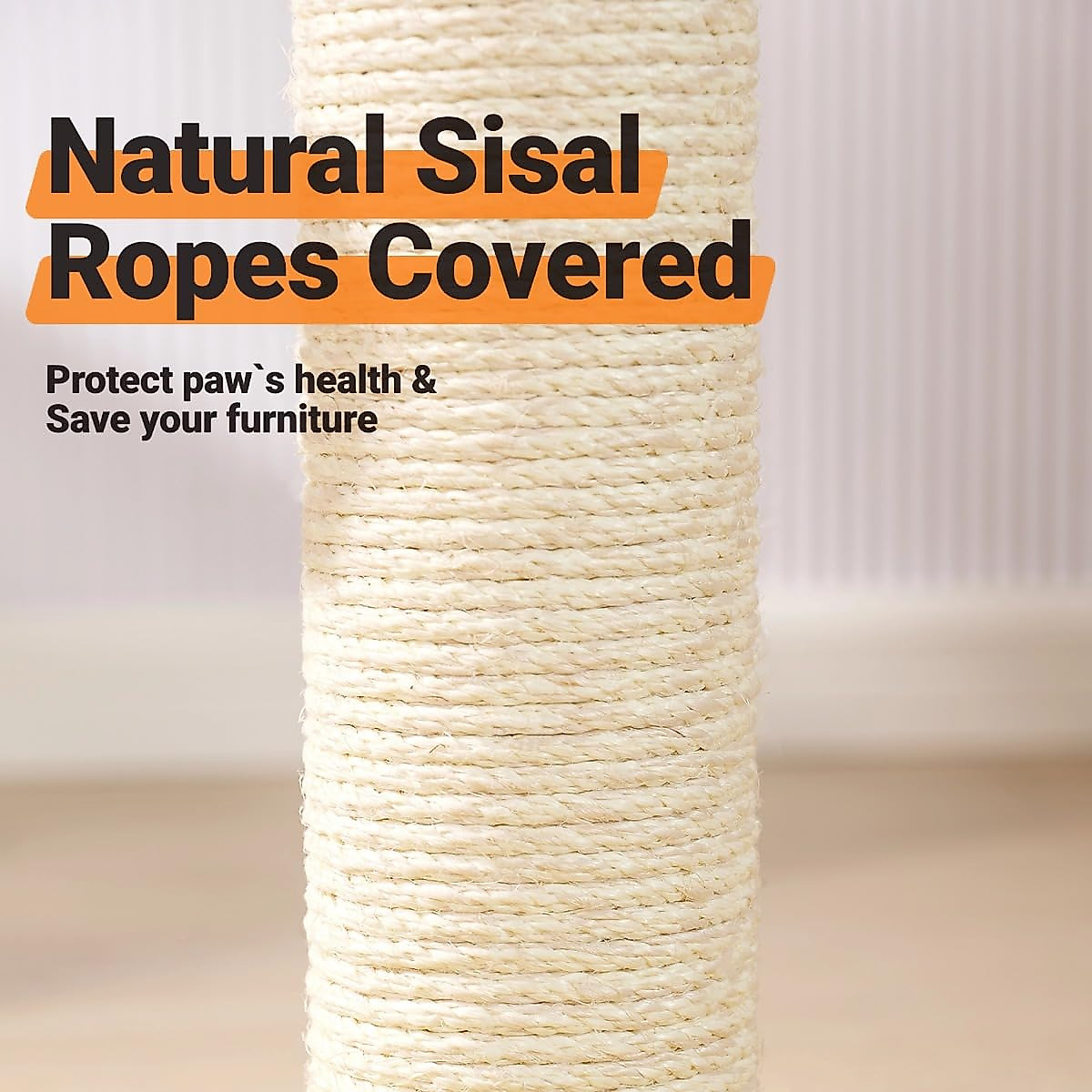 Happi N Pets 22" Cat Scratching Posts for Indoor Cats, Carpet Cat Scratch Post, Sisal Cat Scratcher, Cat Post with Rotatable Hanging Balls & Stable Base, Cat Scratchers for Kittens-Light Gray