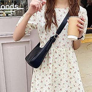 WuliTown Shoulder Bags for Women,Cute Hobo Tote Handbag Mini Clutch Purse,Crossbody bag with Zipper Closure (Black)