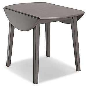 Signature Design by Ashley Shullden Casual Round Dining Small Drop Leaf Table, Seats up to 4, Gray