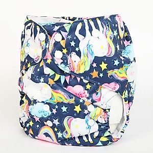 2 to 7 Years Old Junior Big Cloth Diaper Pocket Reusable Washable Baby Toddler (Dream Horse)