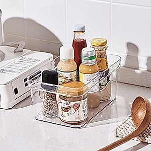 Angoily Plastic Storage Bin Tote Organizing Container with lid Fridge Storage Bin Stackable Storage Bins for Office Entryway Closet Cabinet Bedroom