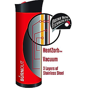 BURNOUT Temperature Regulating Travel Mug 16 oz Black - Drink NOW & HeatZorb Tech