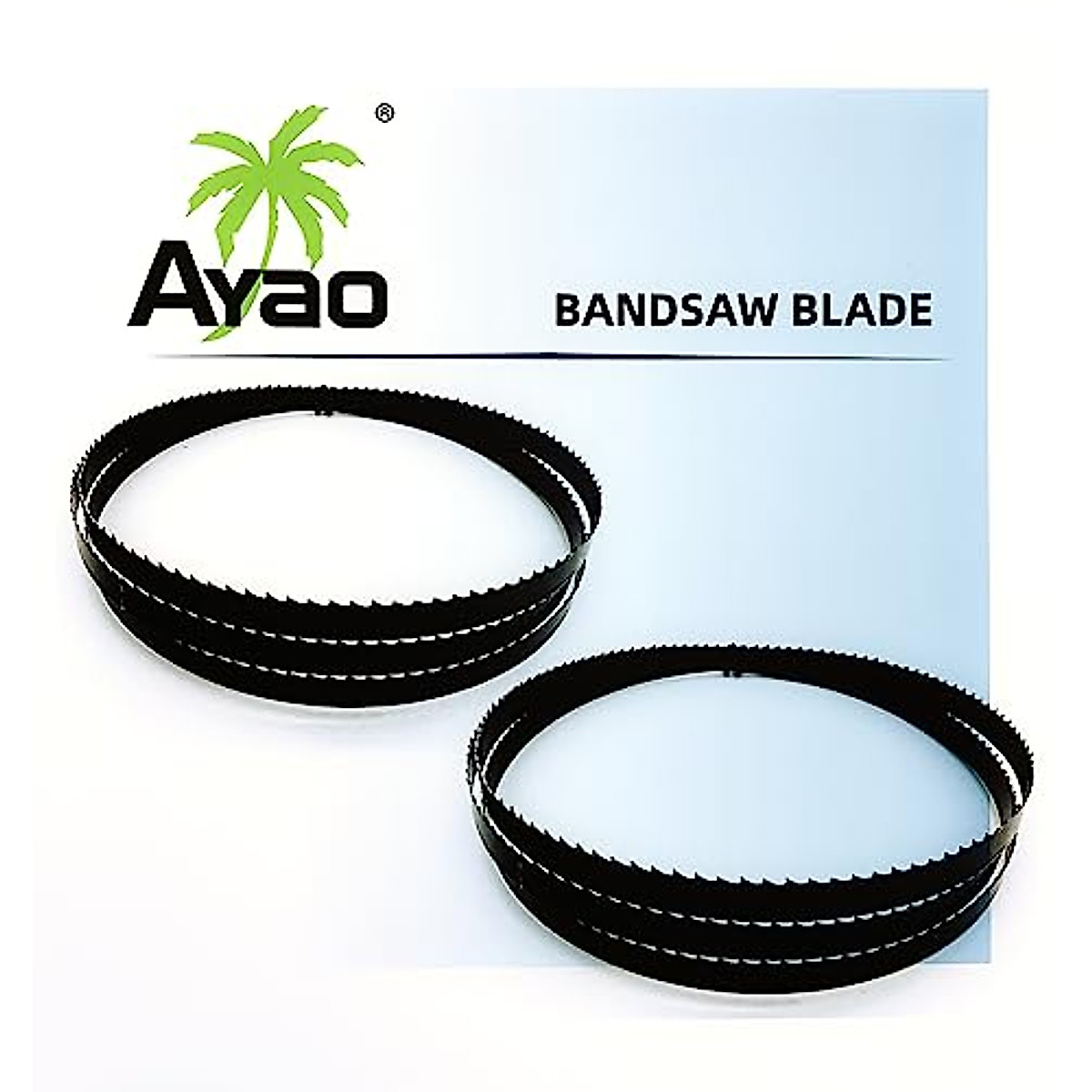 AYAO Pack of 2 Band Saw Blades 62 Inch X 3/8 Inch X 10TPI to fit Powertec BS900, Wen 3939T,Ryobi RBS904, Harbor Freight, Craftsman 9" Band Saws