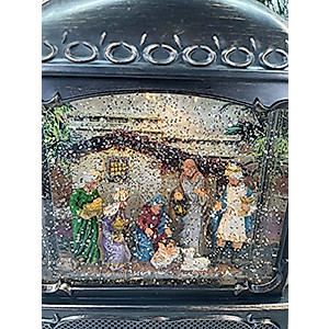 Nativity Lighted Snow Lantern 11"