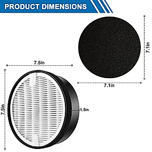 Air Purifier Replacement Filter Fit for Levoit LV-H132, Compare to LV-H132-RF, 3 IN 1 Pre-Filter H13 True HEPA Filter Activated Carbon Filter Pack of 1