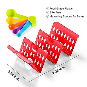 Uaniar 6PCS Taco Holder Stand for Fiesta, Large Taco Holders Set of 6, Plastic Taco Stands for 3 Tacos, Street Taco Rack Holder Stand, Dishwasher & Microwave Safe