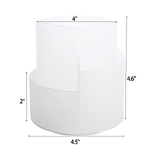 LoveBB 360 Rotating Pencil Pen Holder - 3 Slot Makeup/Cosmetics Brushes Storage Organizer Cup for Desk Table Vanity Countertops, Clear