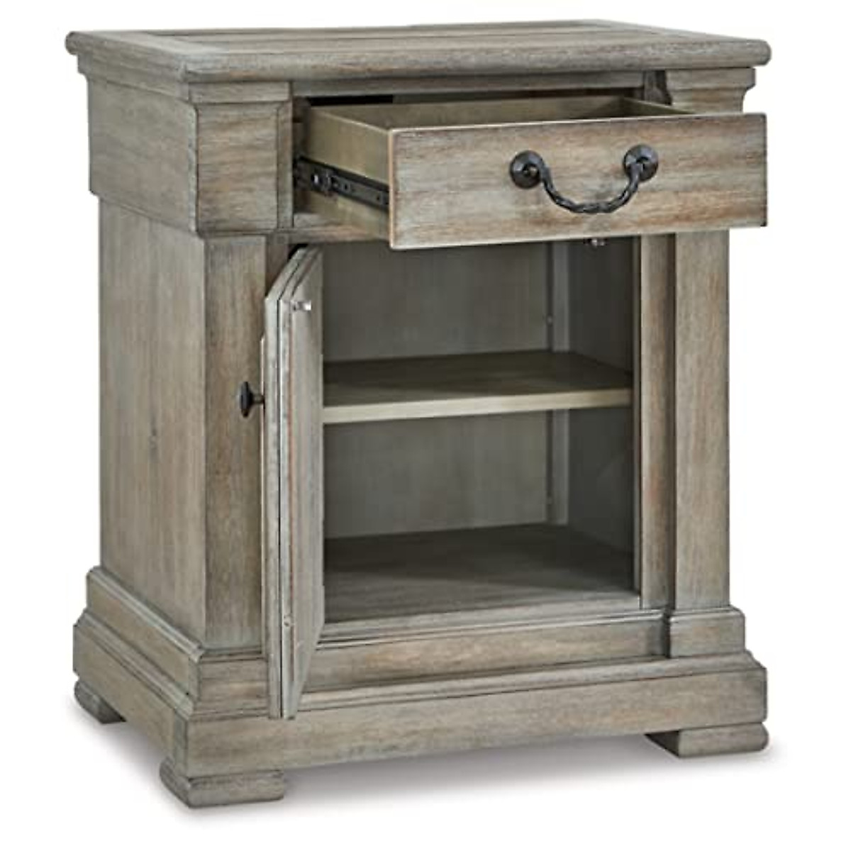 Signature Design by Ashley Moreshire Casual 1 Drawer and 1 Storage Cabinet Night Stand, Gray