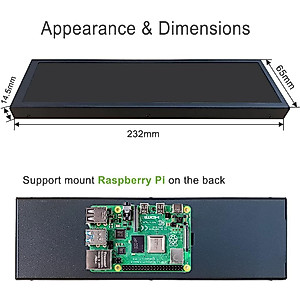8.8 Inch PC Temperature Display With Case PC Sensor Panel Display Computer Temp Monitor IPS USB Mini Screen AIDA64 PC CPU RAM Data Monito Temperature Monitor for PC ARGB Computer Case Secondary Screen