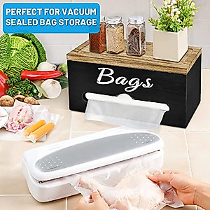 Rustic Grocery Bag Holder Wall Mounted,Trash Bag Holder with Lid, Trash Bag Roll Holder for Plastic Bags, Trash Bag Dispenser Garbage Bag Dispenser for Home & Kitchen Organization