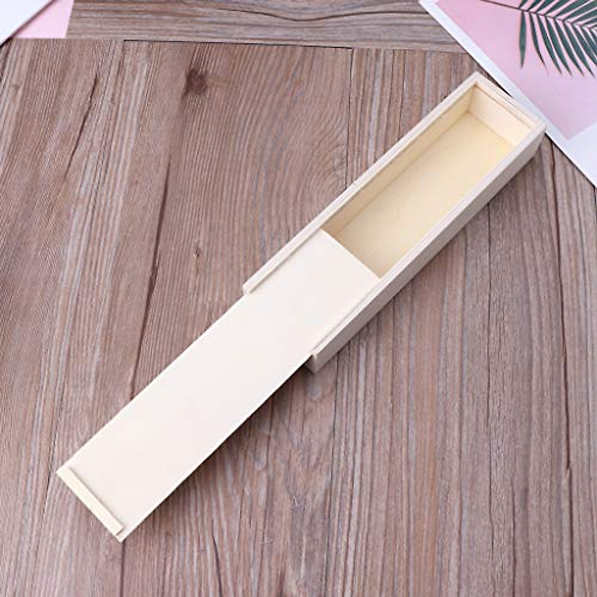 SOFEA Natural Wood Box Unfinished Plain Wooden Jewelry Storage Painting Art DIY Craft