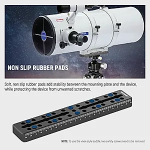 NEEWER 9"/230mm Rail Bar Vixen Style Dovetail Plate, Metal Mounting Plate Saddle with M6 1/4" 3/8" Camera Screw for Telescope Mount Adapter OTA Equatorial Tripod Sky Astrophotography, QR003