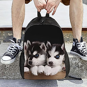 QQLADY Husky Dog Travel Backpack for Women Men Carry On Backpack Waterproof 15.6inch Laptop Backpack Hiking Casual Bag Backpack