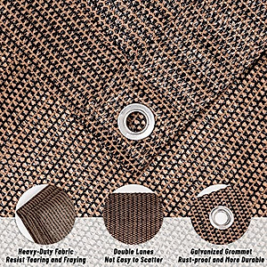 LOVE STORY Durable 6x12 FT Outdoor Sun Shade Cloth 95% UV Protection Heat Resistant HDPE Material Breathable Shade Fabric with Grommets for Patio Porch Pergola Cover Canopy,Brown(We Customized)