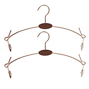 LOVENJOY Clothes Hooks Hangers Rack Metal Alloy Rose Gold for Underwear Bra Pants with Non Slip Clips for Laundry Lingerie Shop Display, 2 Pcs