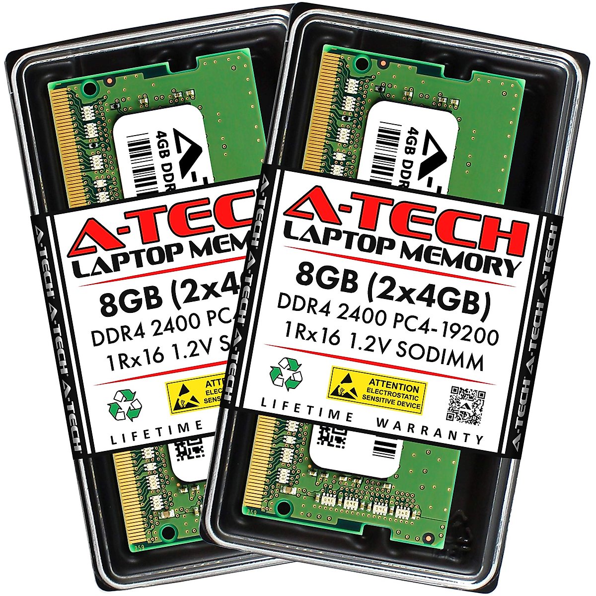 A-Tech 8GB (2x4GB) DDR4 2400MHz SODIMM PC4-19200 1Rx16 Single Rank 260-Pin CL17 1.2V Non-ECC Unbuffered Notebook Laptop RAM Memory Upgrade Kit