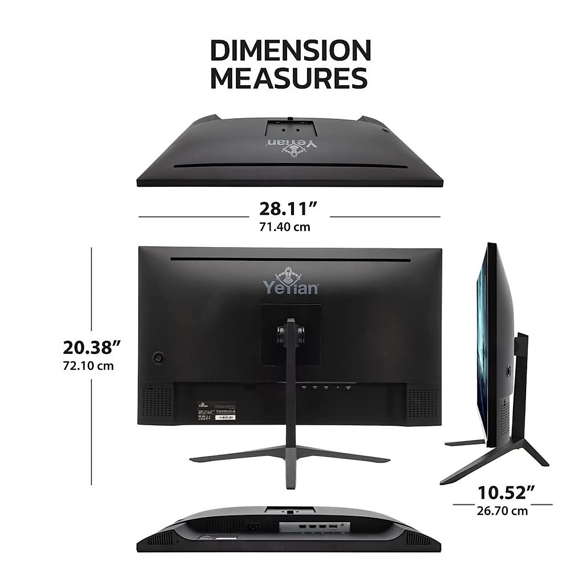 YEYIAN ODRAZ 2000 27” PC Gaming Frameless LED Monitor, 1080P HD, 165Hz, 300cd/m2, 1ms, 3000:1, 16:9, 178°, 16.7M Colors, True Low Motion Blur, AMD FreeSync, DP/HDMI, VESA Mountable, Tilt Adjustable