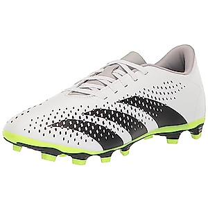 adidas Unisex Predator Accuracy.4 Firm Ground Sneaker, White/Core Black/Lucid Lemon, 10.5 US Men