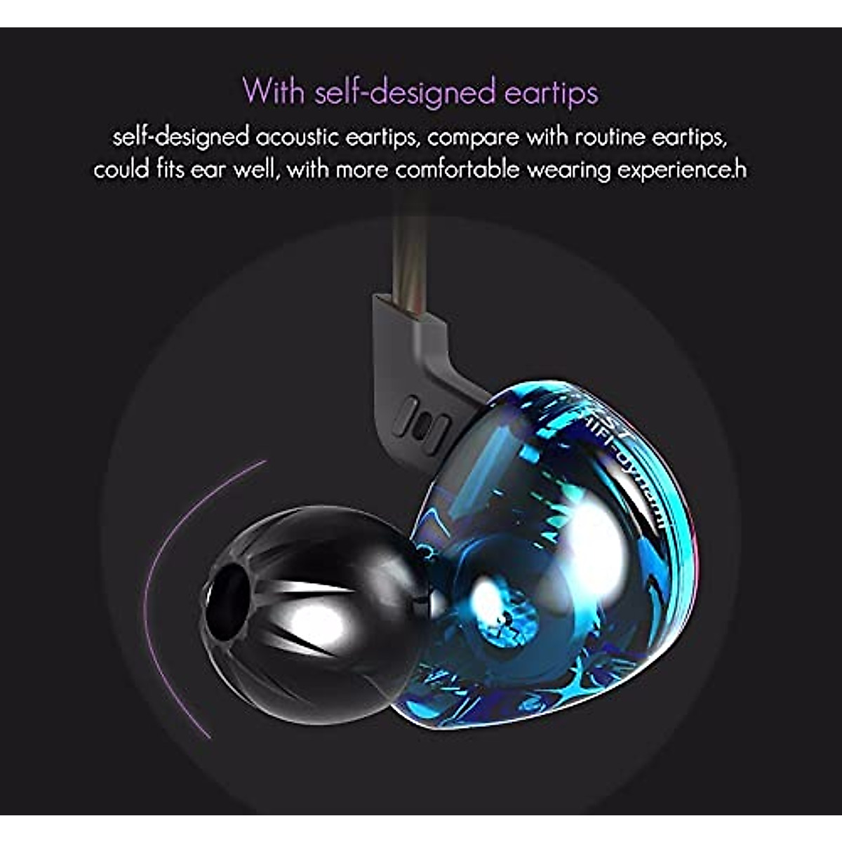 YINYOO Easy KZ ZST Colorful Hybrid Banlance Armature with Dynamic in-Ear Earphone 1BA+1DD HiFi Headset (Colorful ZST MIC)