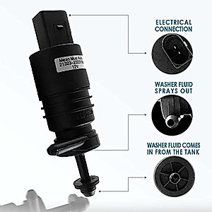 Mean Mug Auto 21323-232316B Windshield Washer Pump w/Grommet - Compatible with BMW, Mercedes-Benz - Replaces OEM #: 67128362154, 67128377612