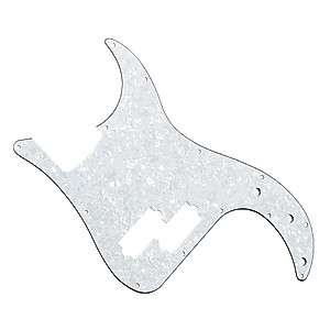 FLEOR P Bass Pickguard Guitar Scratch Plate Pick Guard for 4 String American/Mexican Standard Precision Bass Style, 4Ply White Pearl