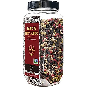 Soeos Rainbow Peppercorns, 8oz (Pack of 1), Non-GMO, Kosher, Packed to Keep Peppers Fresh, Peppercorn for Grinder Refill, Whole Peppercorns