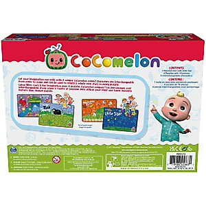 CoComelon, 4-Pack Wooden Puzzles, 18-Pieces Each Jigsaw Toy Gift Set with Interchangeable Characters, for Kids Ages 3 and up