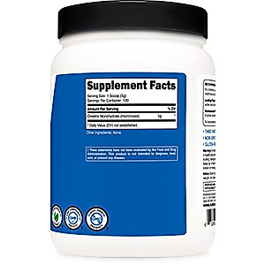 Nutricost Creatine Monohydrate Micronized Powder 500G, 5000mg Per Serv (5g) - Micronized Creatine Monohydrate, 100 Servings